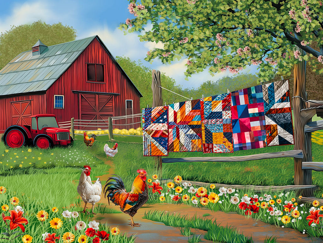 Quilts on the Farm Jigsaw Puzzle – Mary Maxim Ltd