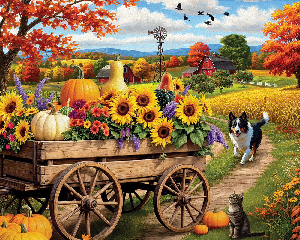 Fall Wagon Wonders Jigsaw Puzzle – Mary Maxim Ltd