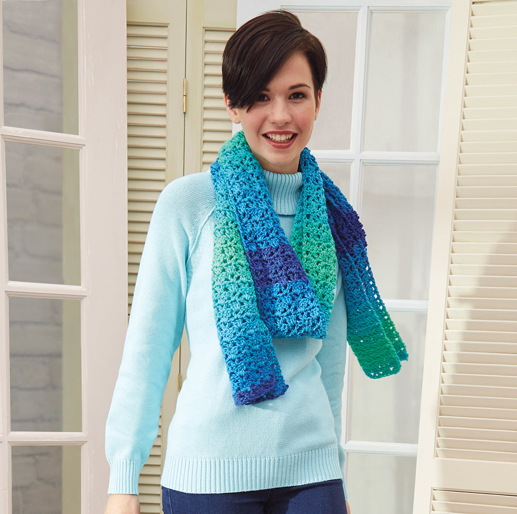 Modèle De Crochet Décharpe à Rayures Jazzy Gratuit Mary Maxim Ltd