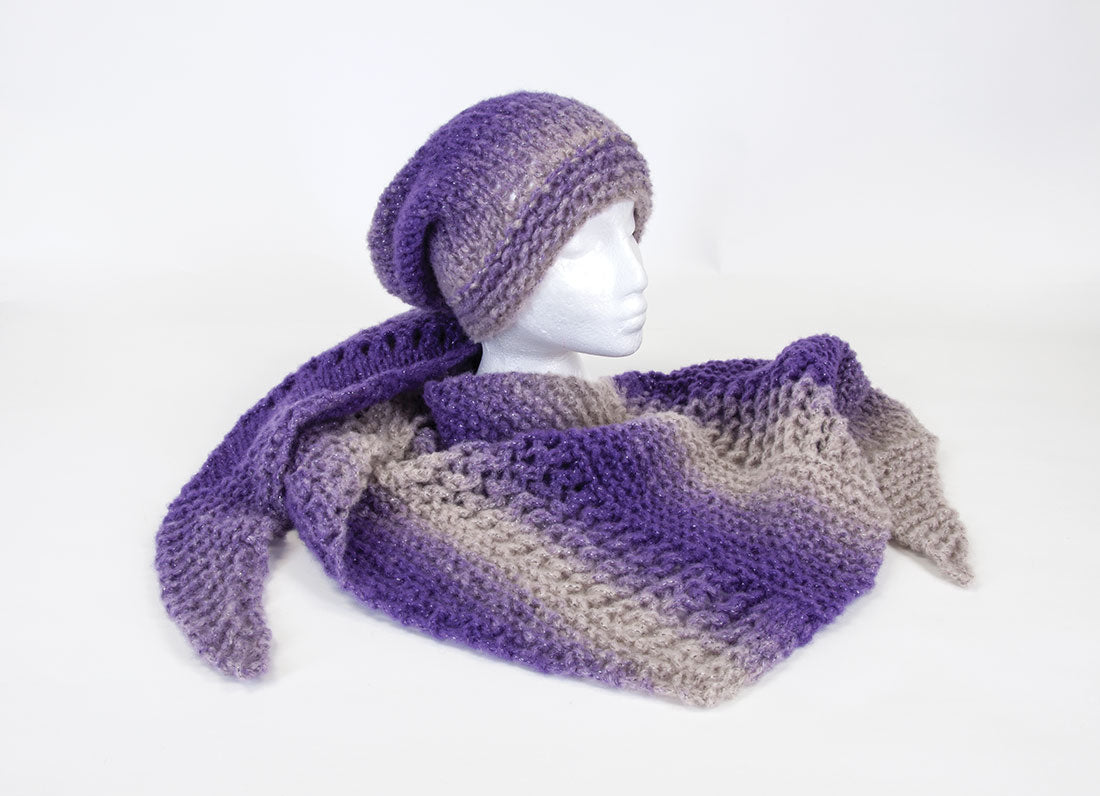 Asymmetrical Scarf & Slouchie Pattern – Mary Maxim Ltd