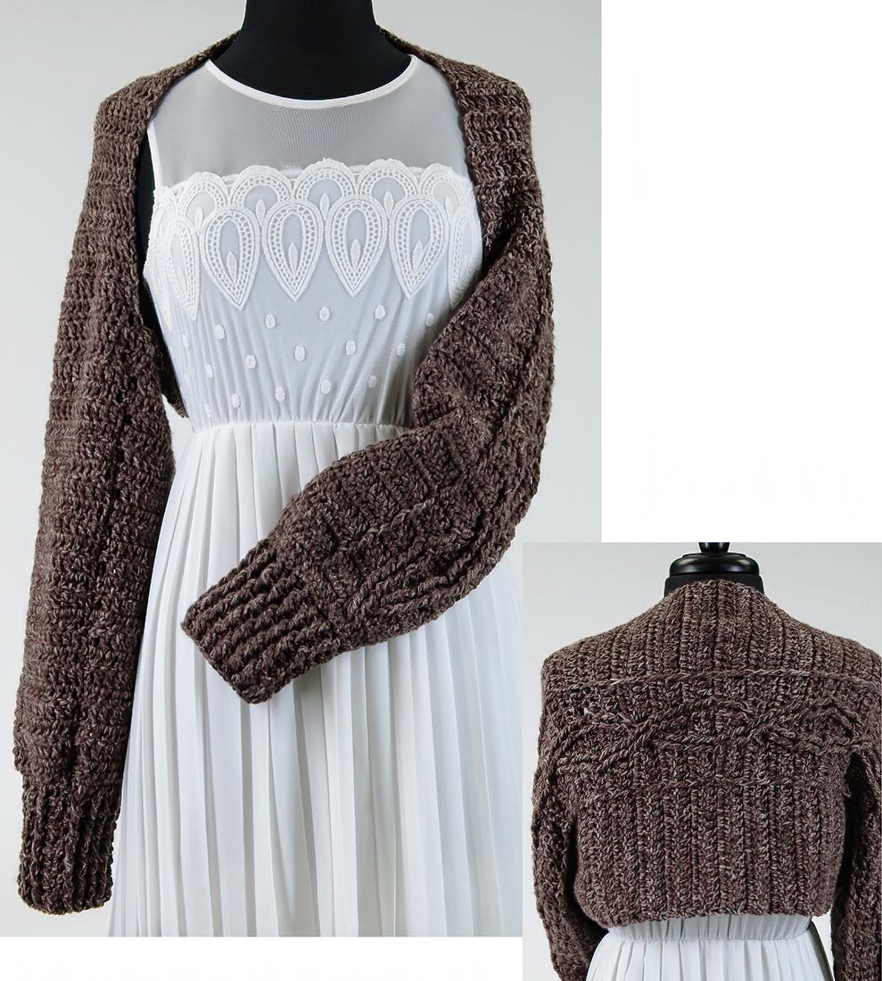 Cabled Shrug Pattern – Mary Maxim Ltd