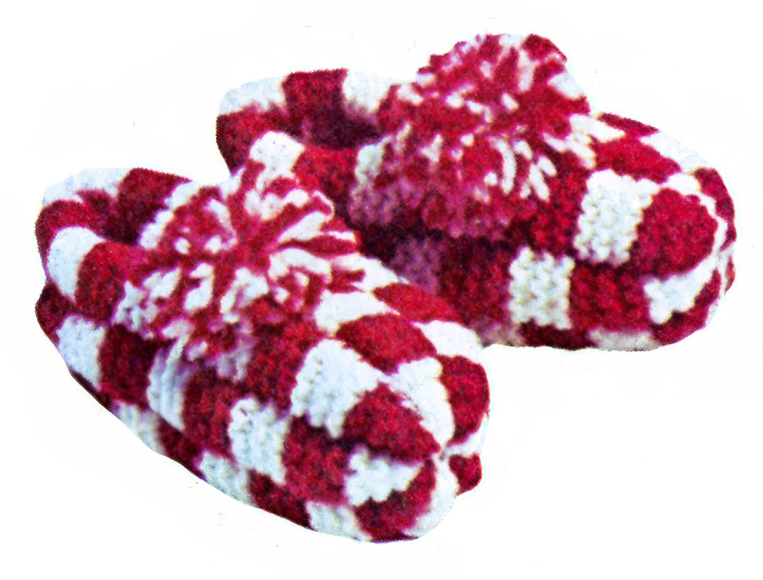 Checkered Slippers Pattern – Mary Maxim Ltd