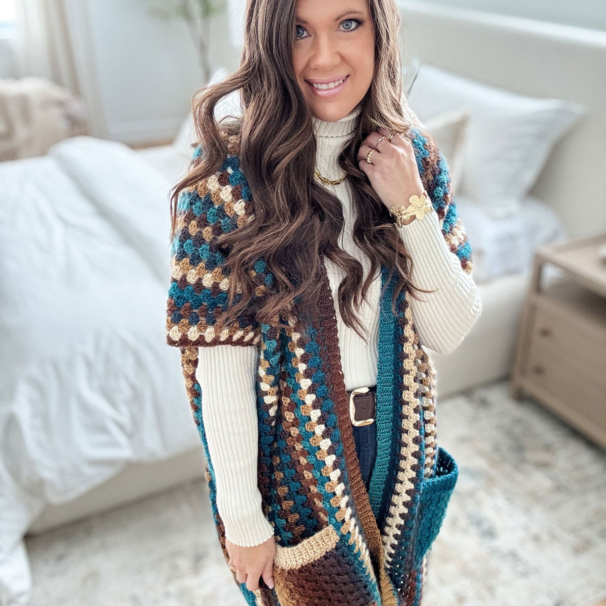 Granny Pop Long Ruana – Mary Maxim Ltd