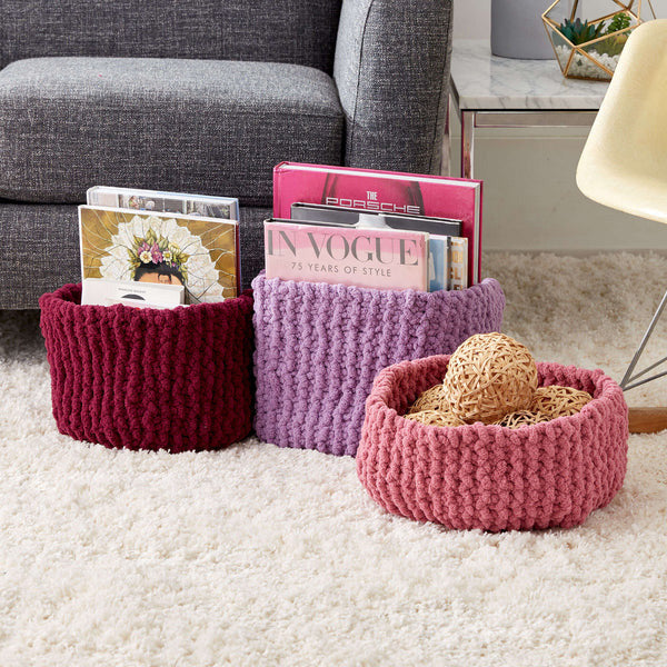 Free Bernat Garter Stitch Knit Baskets Pattern – Mary Maxim Ltd