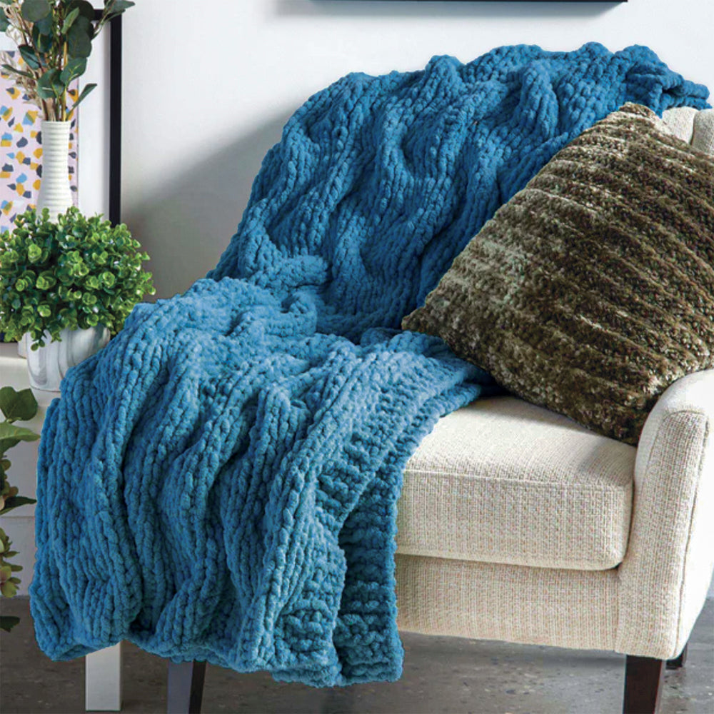 Free Jumbo Tuck Stitch Shadow Cables Knit Blanket Pattern – Mary Maxim Ltd