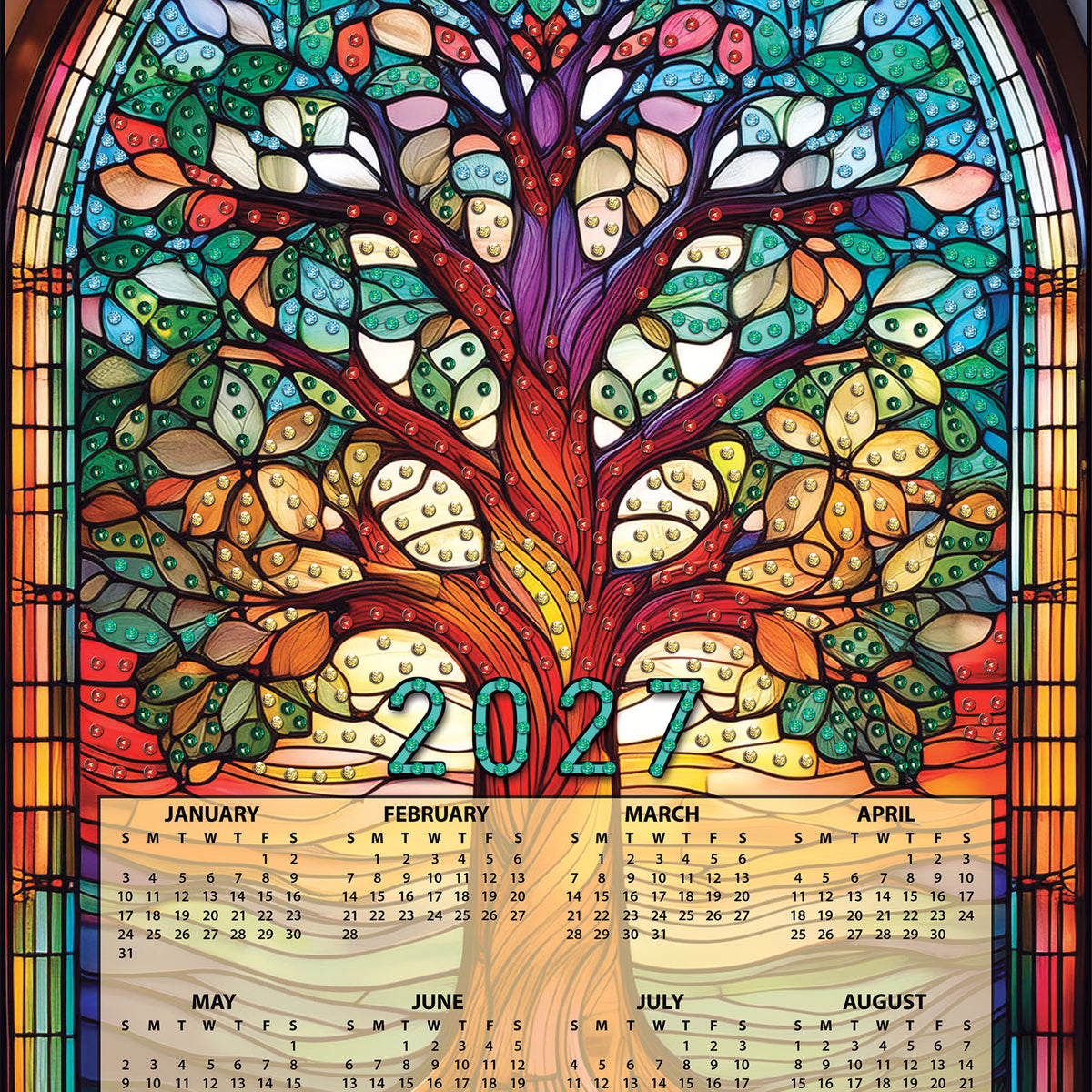 Stained Glass Tree 2027 Felt Sequin Calendar – Mary Maxim Ltd