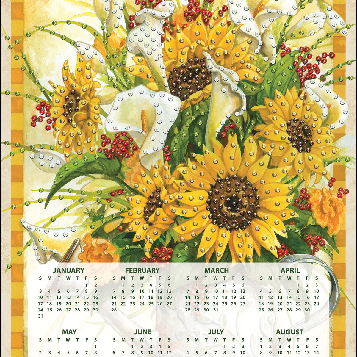 Sunflowers 2027 Felt Sequin Calendar – Mary Maxim Ltd