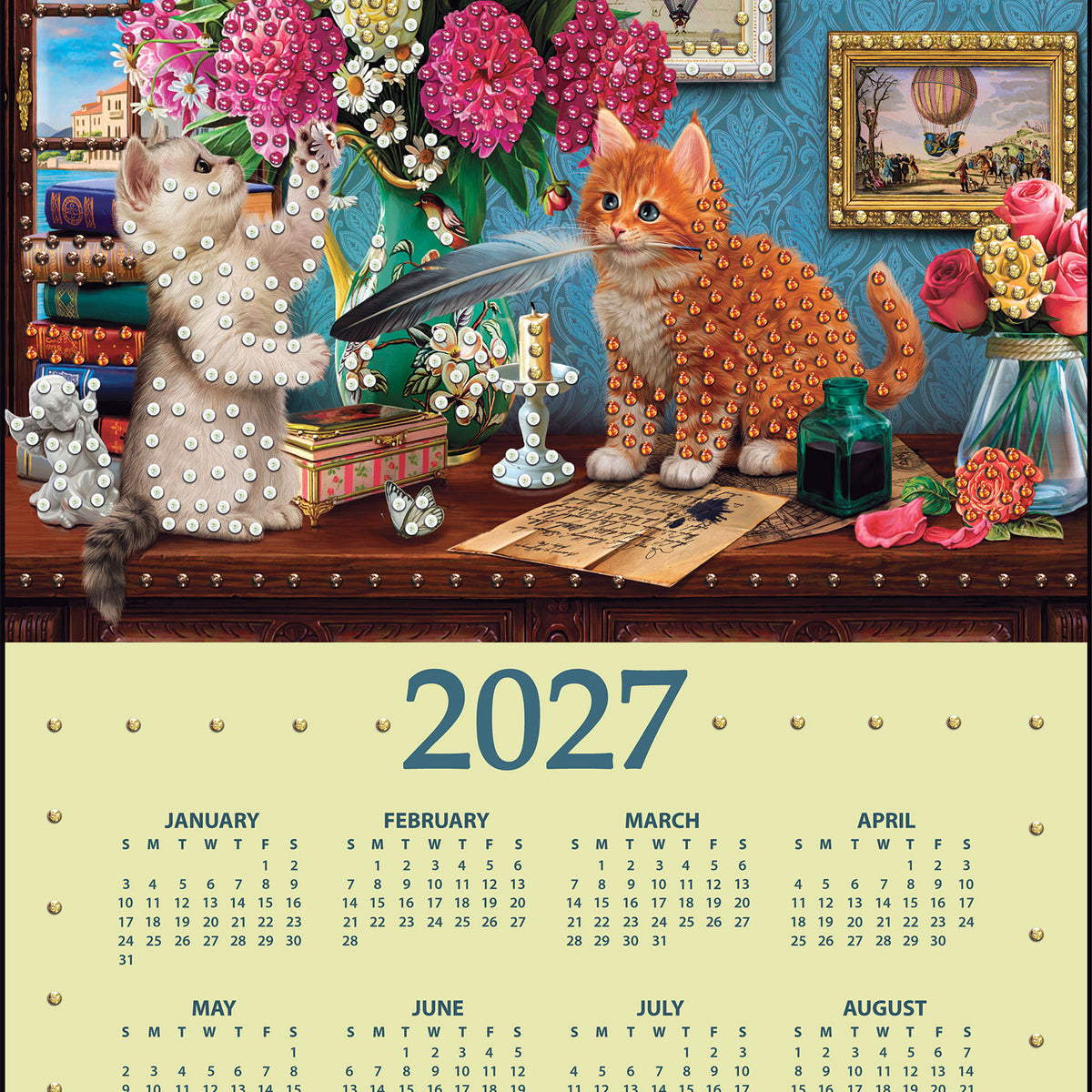 Cat With Vase 2027 Felt Sequin Calendar – Mary Maxim Ltd