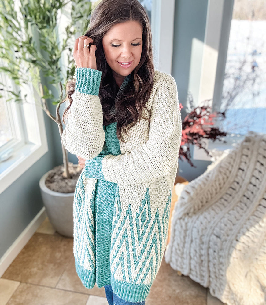 Diamond Drift Cardigan – Mary Maxim Ltd