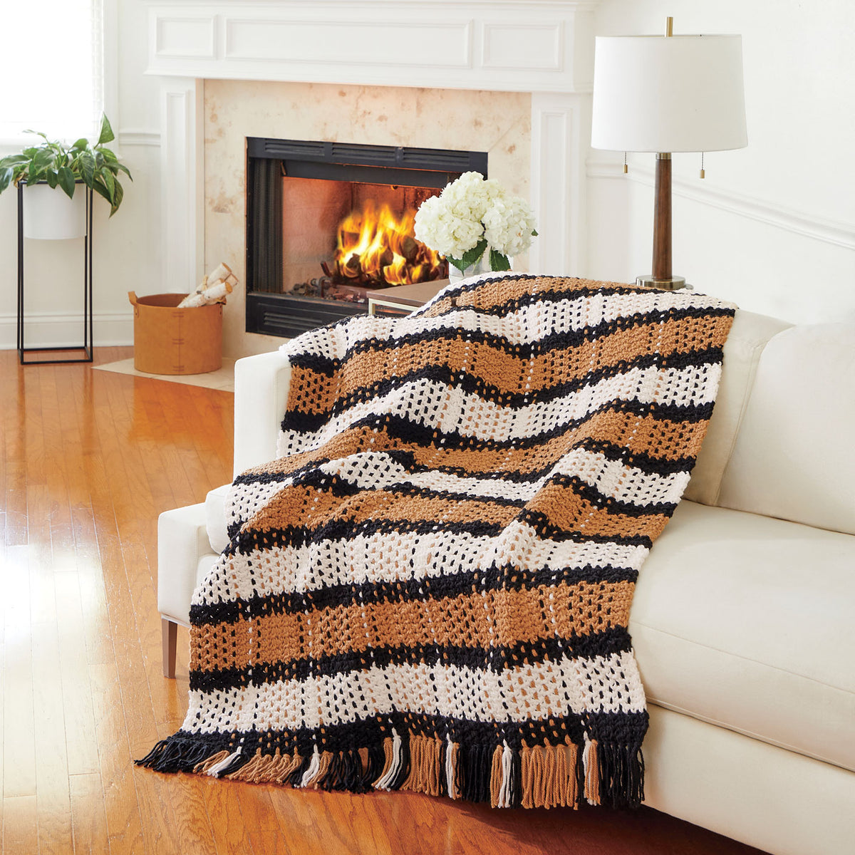Chunky Plaid Blanket – Mary Maxim Ltd
