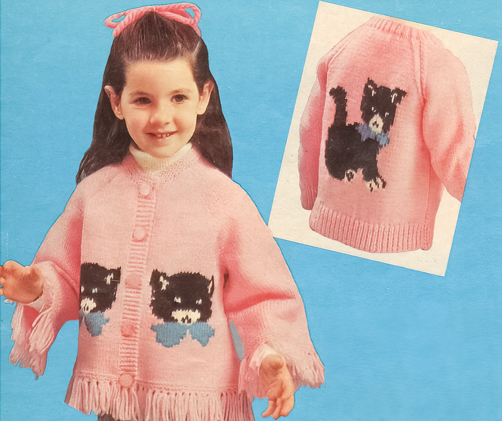 Kitten Cardigan Pattern – Mary Maxim Ltd