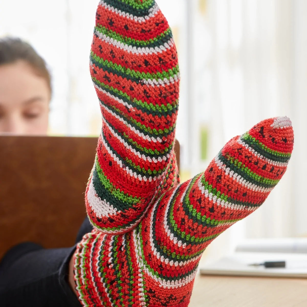 Free Watermelon Crochet Socks Pattern – Mary Maxim Ltd