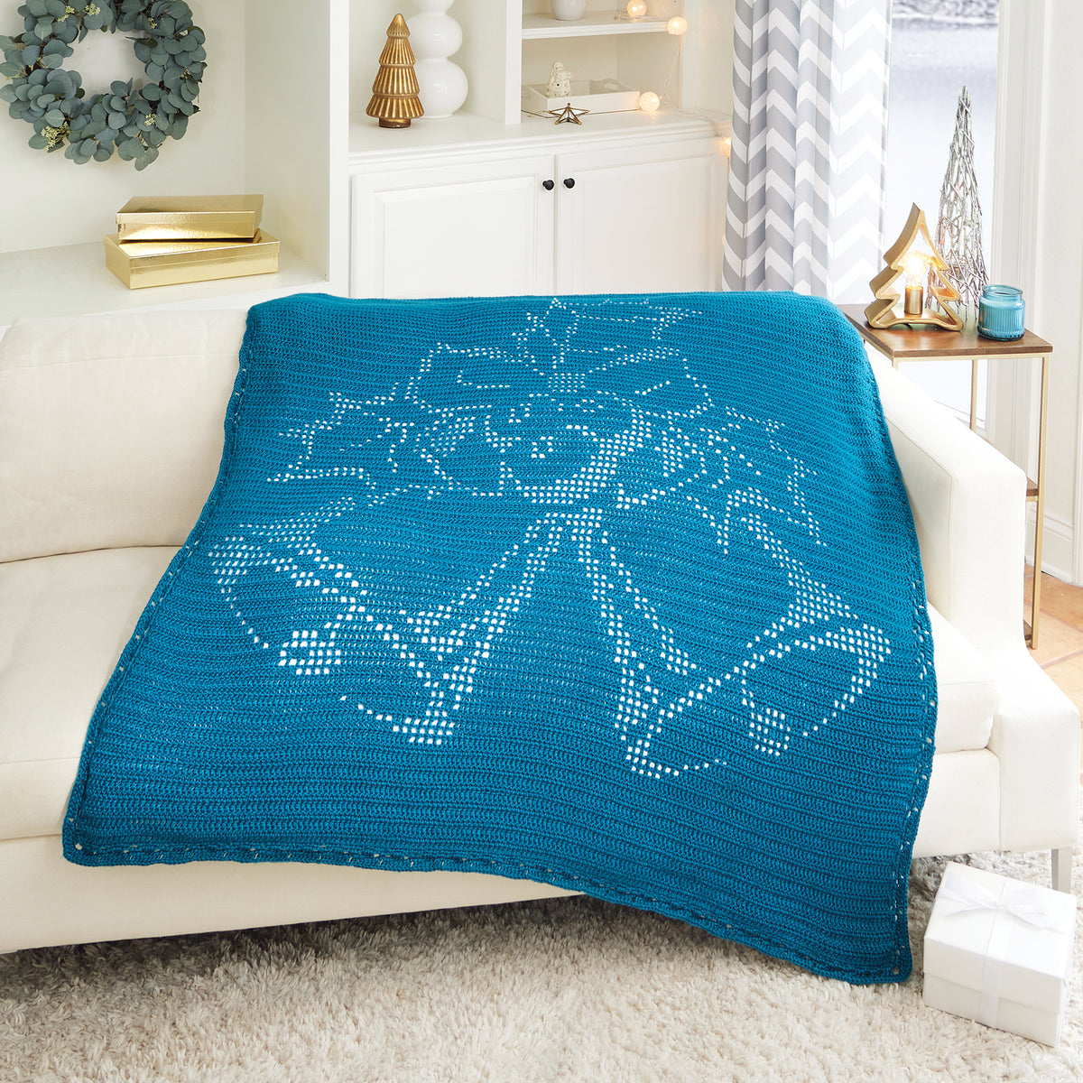 Holiday Bells Throw – Mary Maxim Ltd