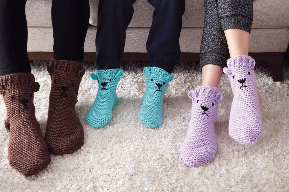 Free Crochet Bear Feet Slippers Pattern – Mary Maxim Ltd