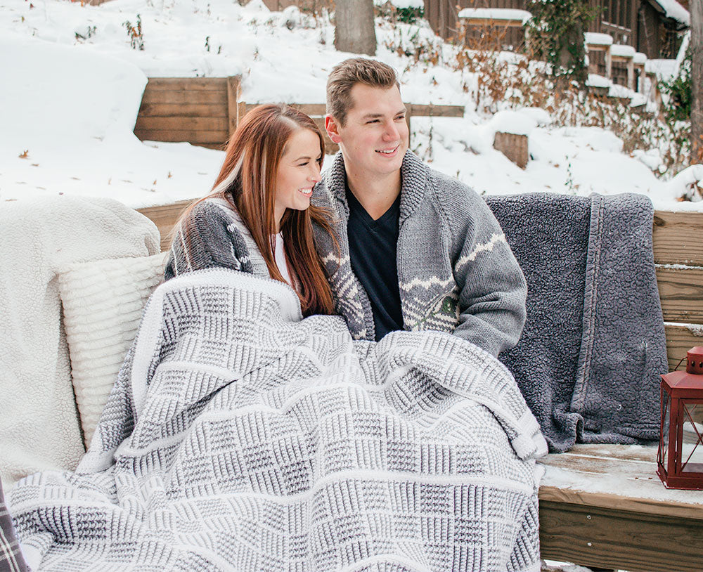 Chequered Plaid Afghan – Mary Maxim Ltd