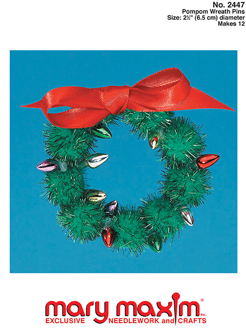 Pompom Wreath Pins Pattern – Mary Maxim Ltd
