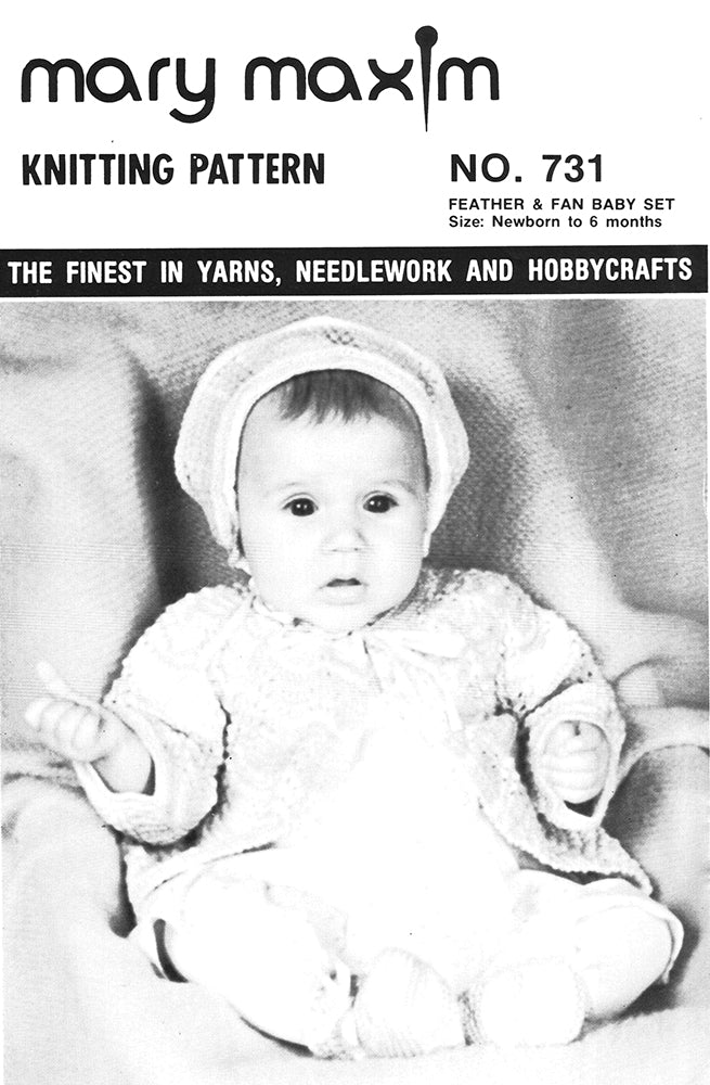 Feather & Fan Baby Set Pattern – Mary Maxim Ltd