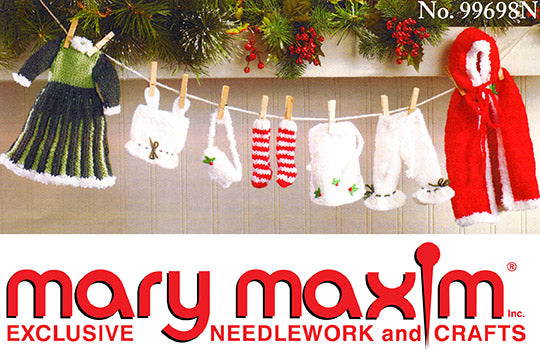 Modèle de guirlande de corde à linge de Mme Claus – Mary Maxim Ltd